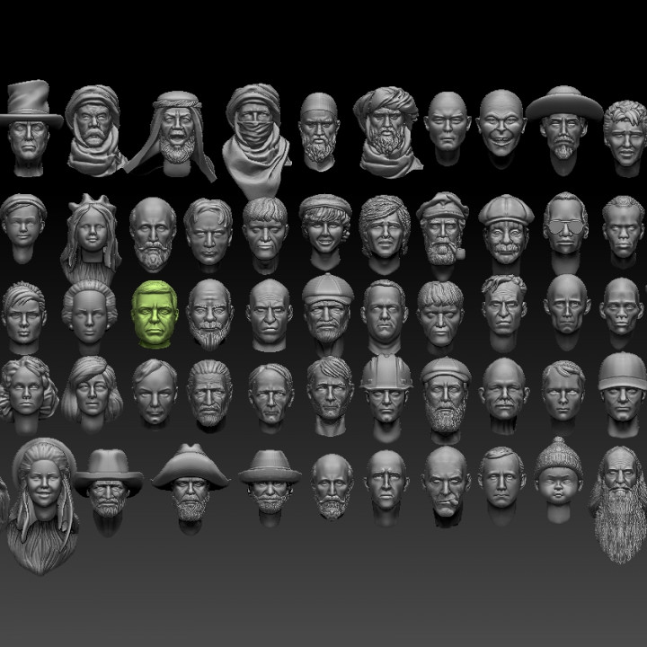 3D Printable heads by Dmitry Tishchenkov