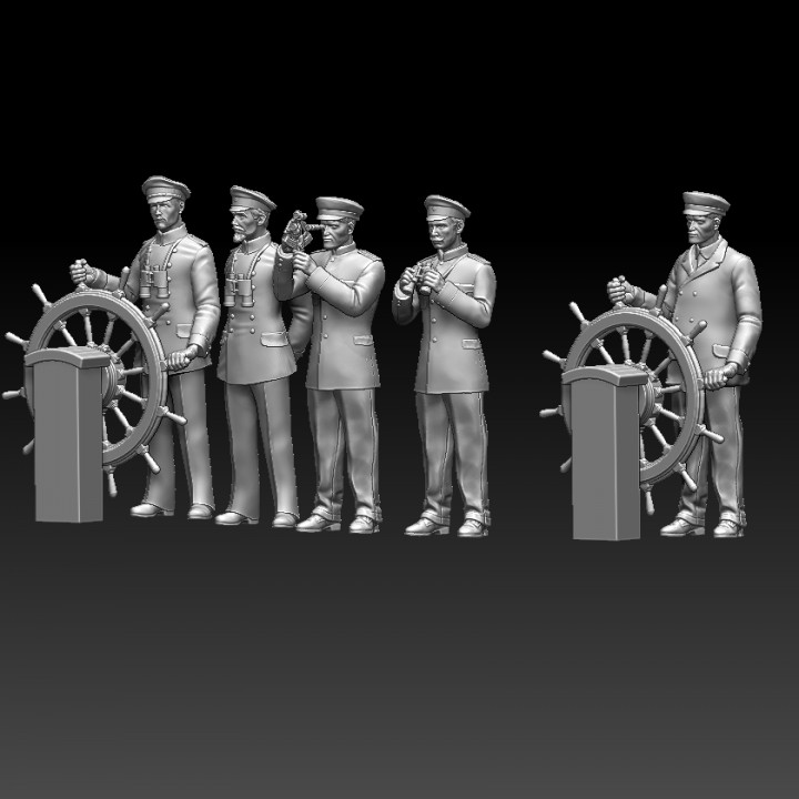 3D Printable captain and offecers of sailing ship by Dmitry Tishchenkov