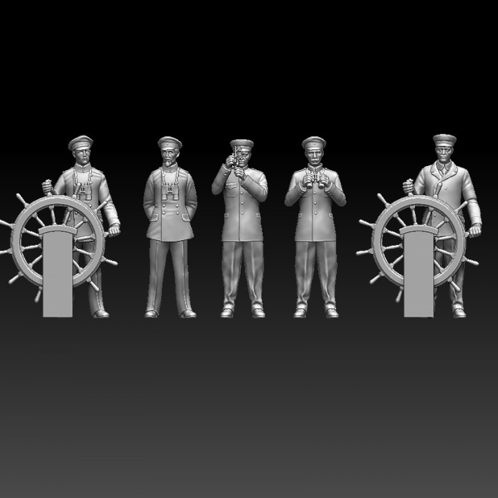 3D Printable captain and offecers of sailing ship by Dmitry Tishchenkov