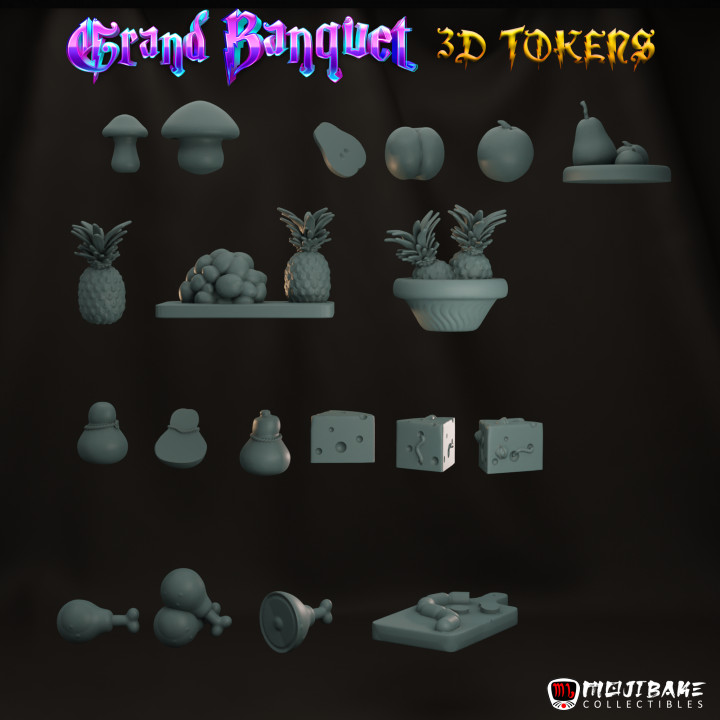 3D Printable Magic Treats, The Grand Banquet | Fantasy Miniature Food ...