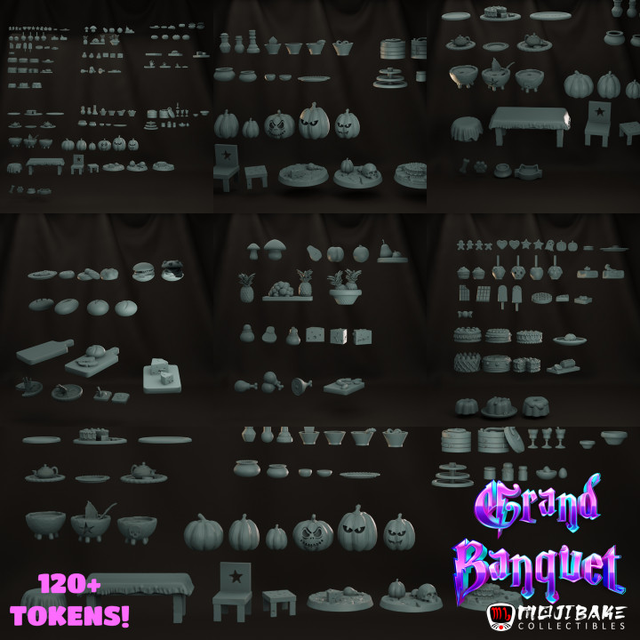 3D Printable Magic Treats, The Grand Banquet | Fantasy Miniature Food ...