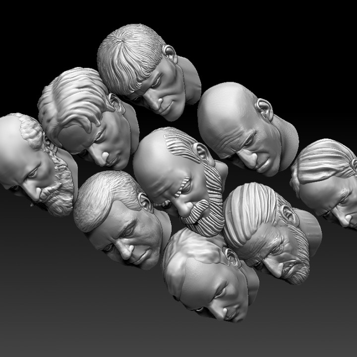 3D Printable heads by Dmitry Tishchenkov