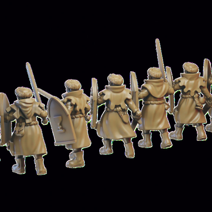 3D Printable Medieval Warrior Priest Miniatures (32mm, modular) by ...