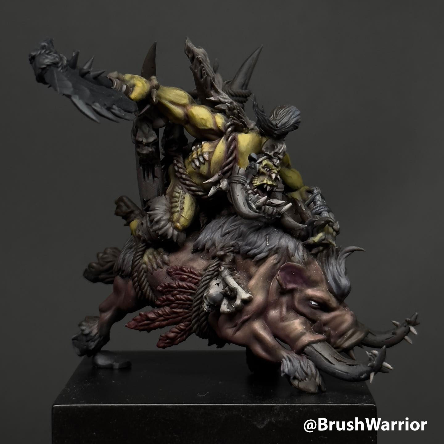 3D Printable Savage Orc Warlord on boar by Avatars of War