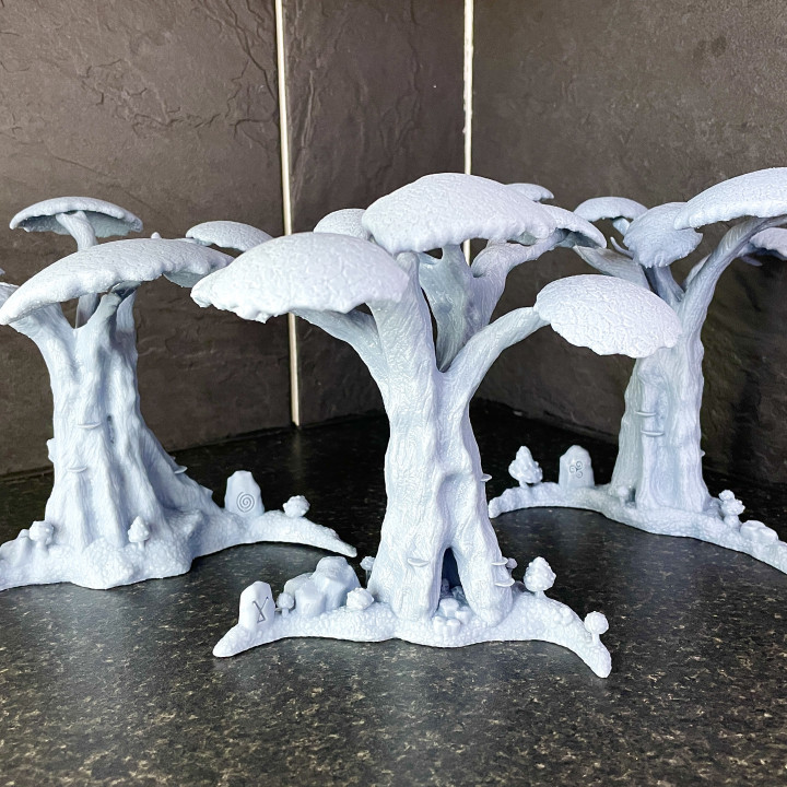 3D Printable Set of 3 Wild Forest (Tree) by Custom Miniature Maker