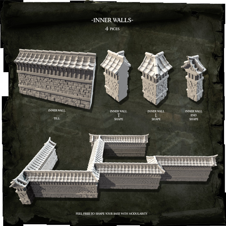3D Printable -Sunrise Castle Assault- Inside Walls by forgottenlootstudio