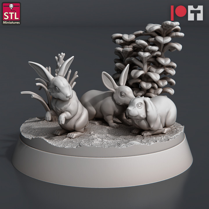 3D Printable Farm Animals Rabbits by STL Miniatures