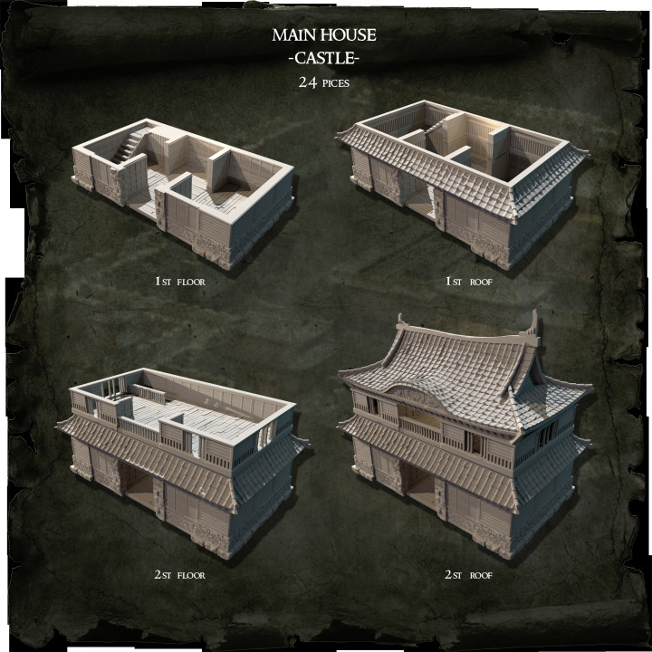 3D Printable -Sunrise Castle Assault- Main Castle by forgottenlootstudio