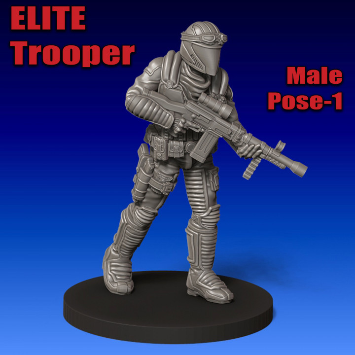 3D Printable Elite 'Cartoon' Trooper, Male Pose 1 by Dark-Platypus Studio