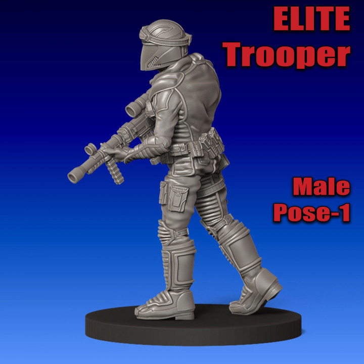 3D Printable Elite 'Cartoon' Trooper, Male Pose 1 by Dark-Platypus Studio