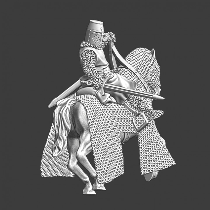 3D Printable Medieval Knight on chainmail covered horse by Northern ...