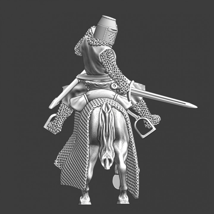 3D Printable Medieval Knight on chainmail covered horse by Northern ...