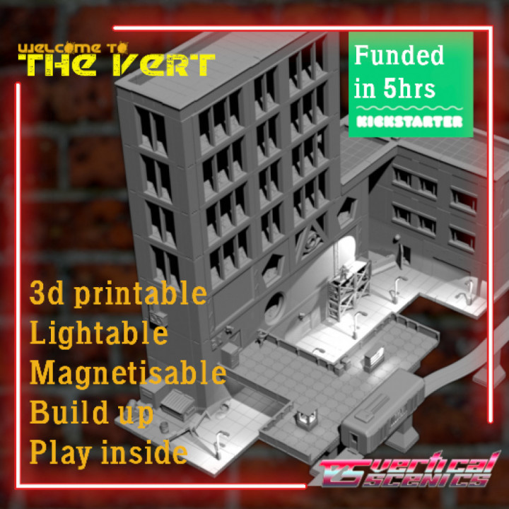 3D Printable The Vert modular Cyberpunk building kit - free taster by ...