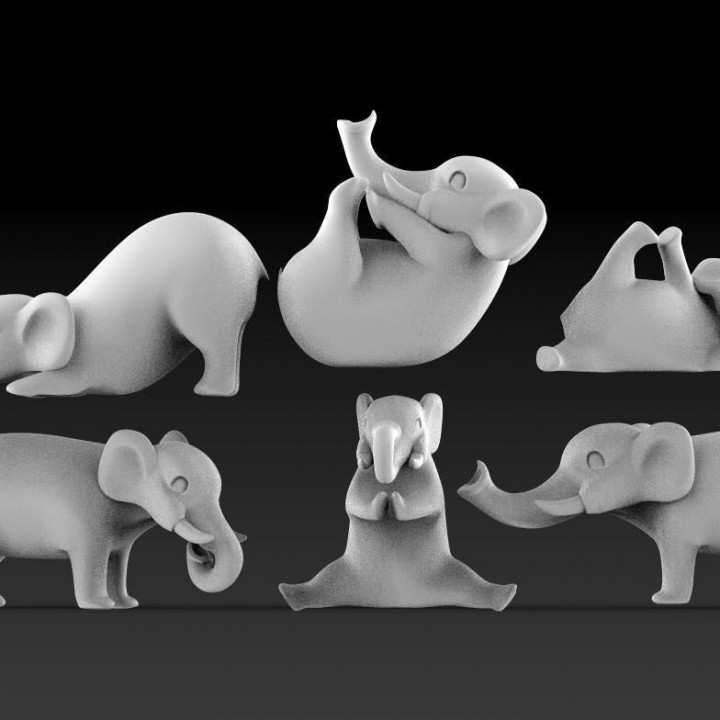 3D Printable elephant by Dmitry Tishchenkov
