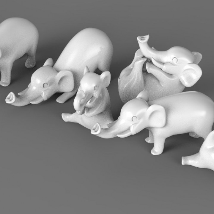 3D Printable elephant by Dmitry Tishchenkov