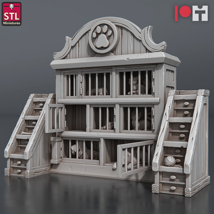 3D Printable Veterinarian Cages by STL Miniatures