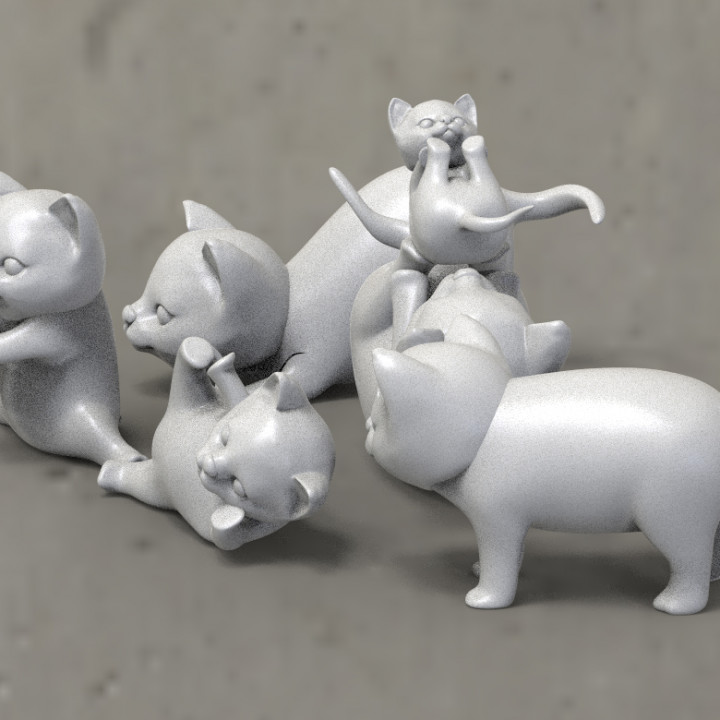 3D Printable cats by 3Dimontis