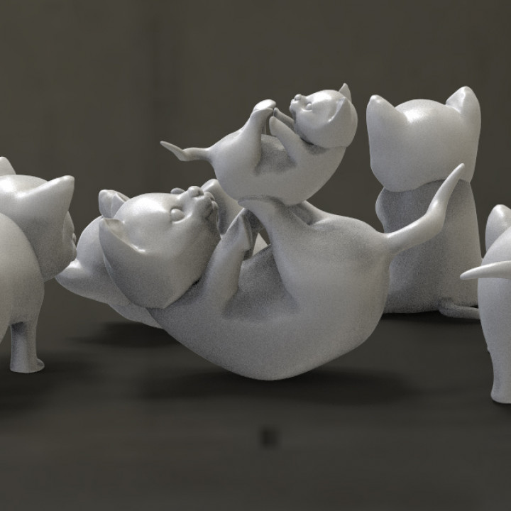 3D Printable cats by 3Dimontis