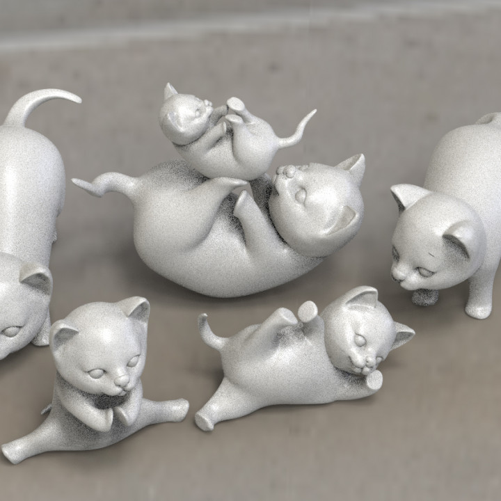 3D Printable cats by 3Dimontis