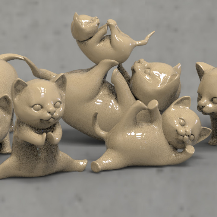 3D Printable cats by 3Dimontis
