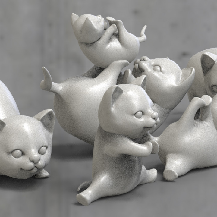 3D Printable cats by 3Dimontis