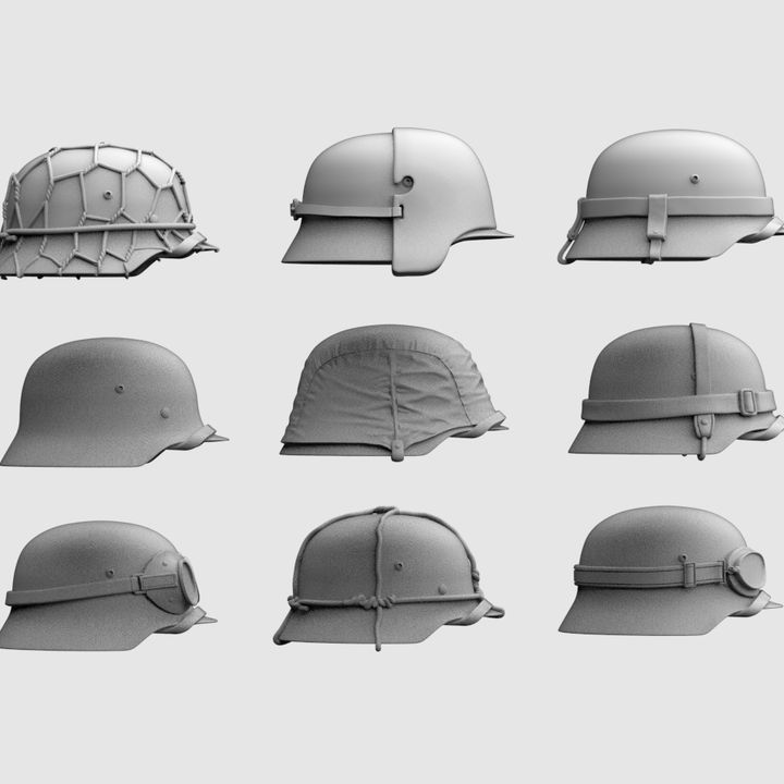 3D Printable german helmets by Dmitry Tishchenkov