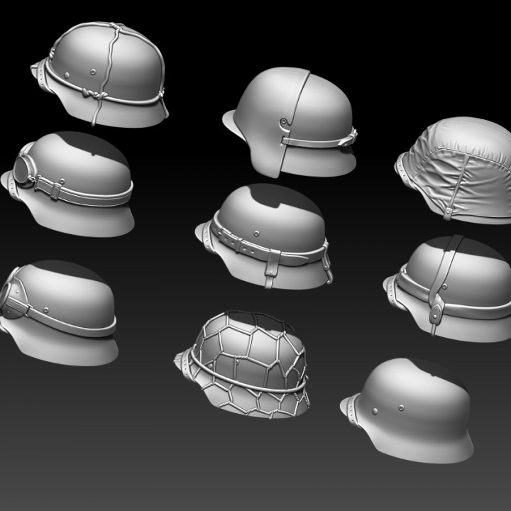3D Printable german helmets by Dmitry Tishchenkov