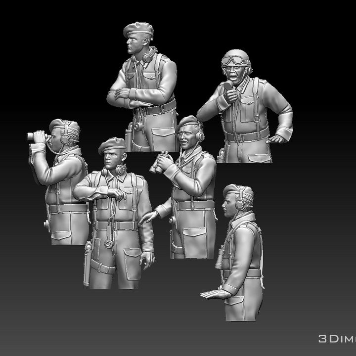 3D Printable british tank crew by 3Dimontis