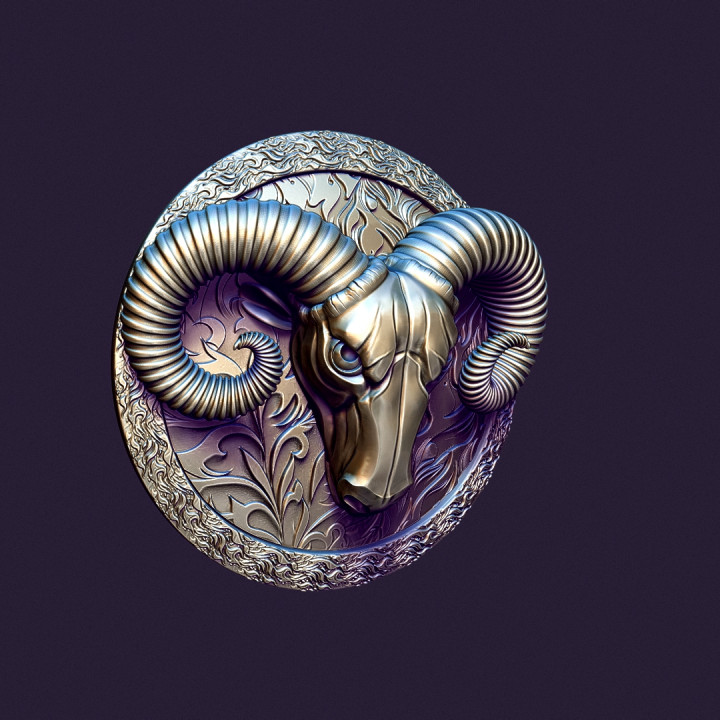 3D Printable ARIES MEDALLION by Viktoriya Kabanova