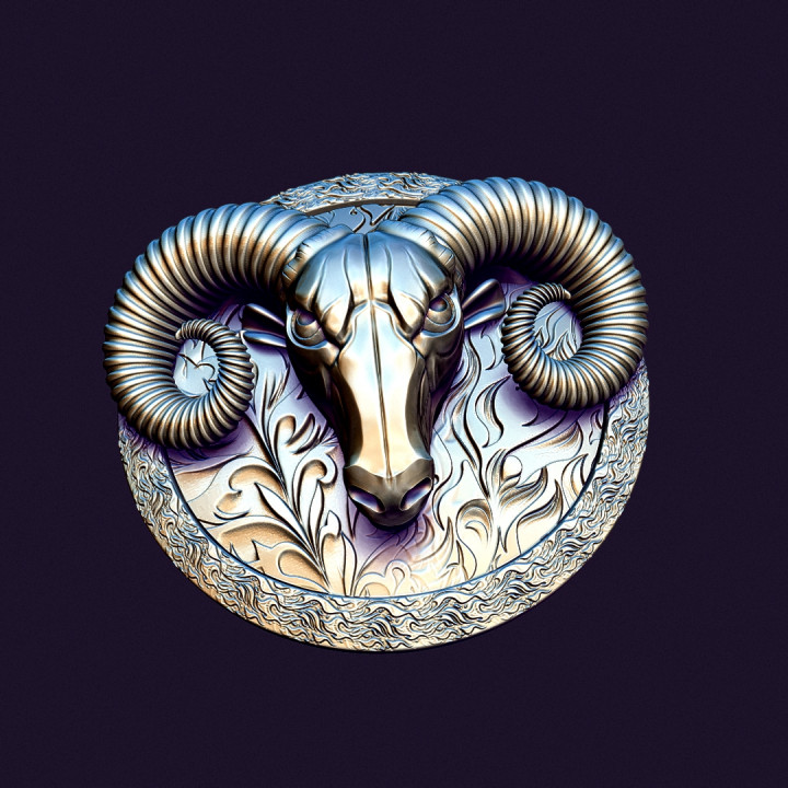 3D Printable ARIES MEDALLION by Viktoriya Kabanova
