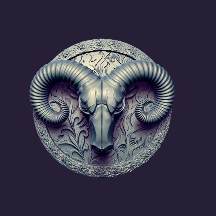 3D Printable ARIES MEDALLION by Viktoriya Kabanova
