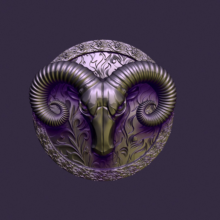 3D Printable ARIES MEDALLION by Viktoriya Kabanova