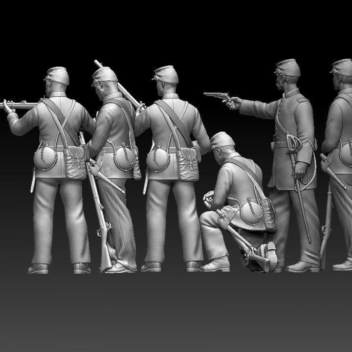 3D Printable Attack Soldiers Union us civil war by 3Dimontis