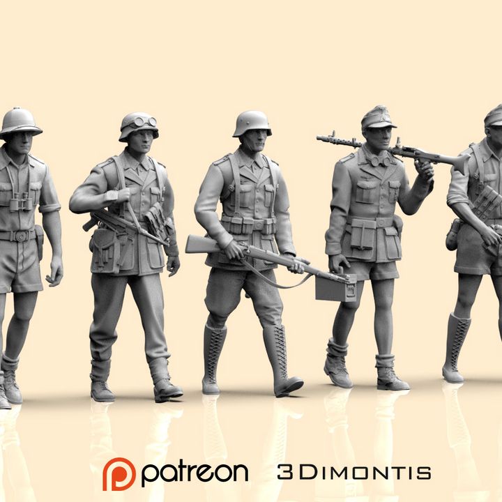 3D Printable german soldies DAK ww2 by Dmitry Tishchenkov