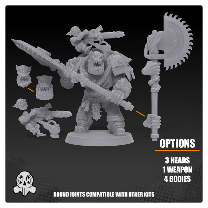 3D Printable Orc Mega Big Boss in Looted Armour Modular Kit by ...