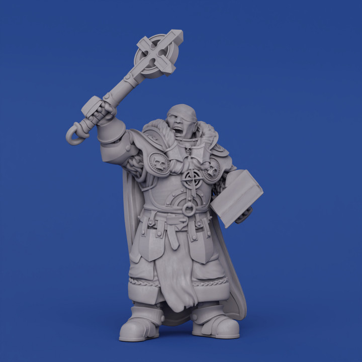 3D Printable Warrior priest by vector.miniatures