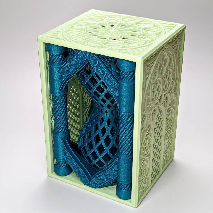 3D Printable Gothic Hourglass and Case by Clockspring