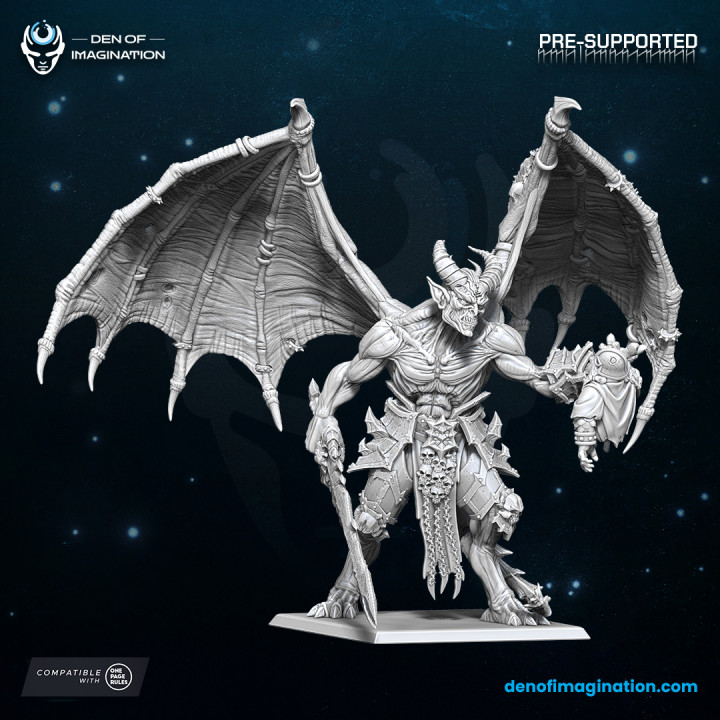 3D Printable Fantasy - Infernal Demon Lord Multipart Set by WildMesh