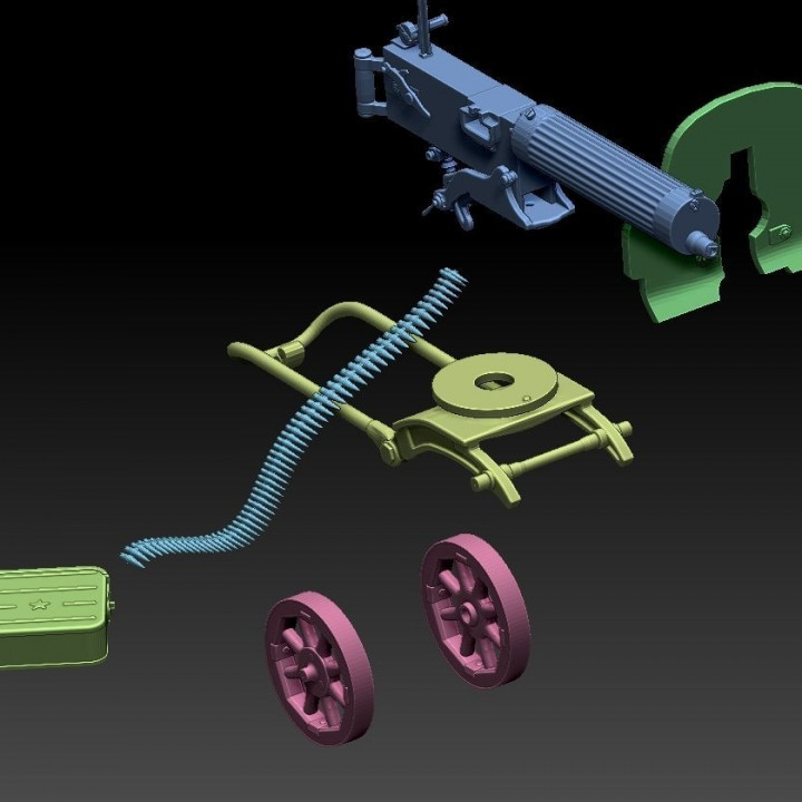 3D Printable russian soldiers and Maxim machine gun by Dmitry Tishchenkov