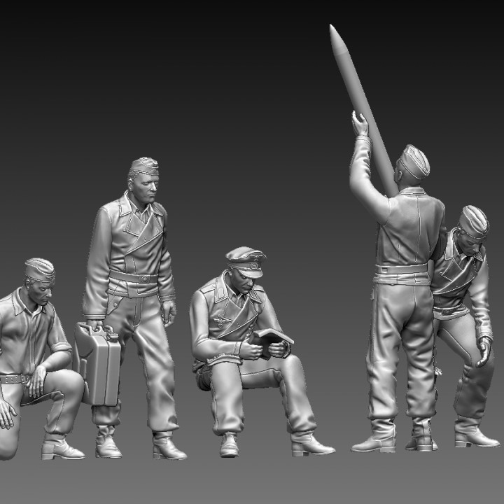 3D Printable German tank crew by Dmitry Tishchenkov