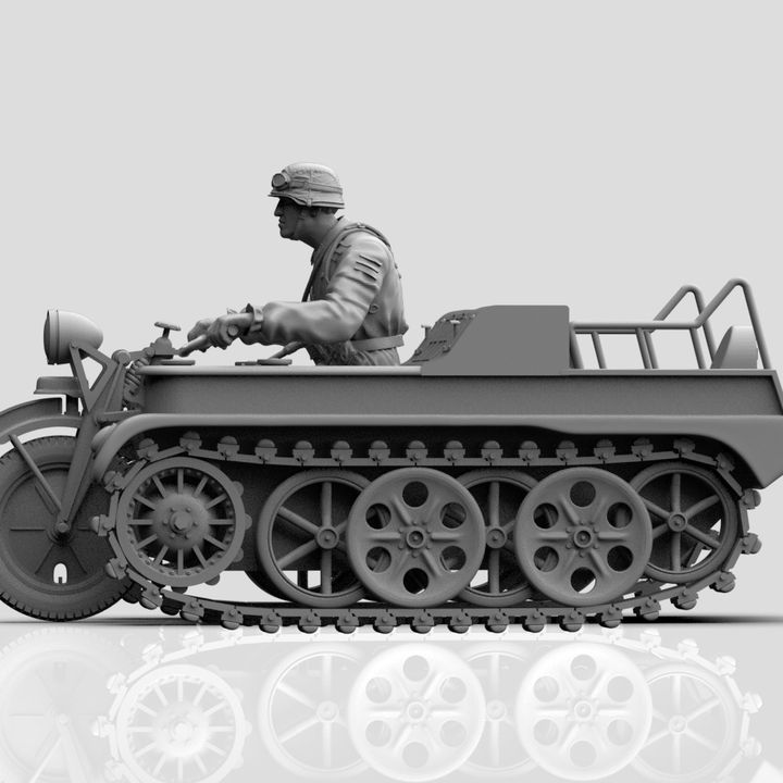 3D Printable German soldier driver kettenkrad SdKfz 2 by Dmitrii ...