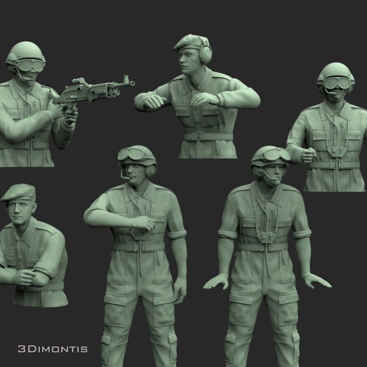 3D Printable Challenger 2 British tank crew by Dmitry Tishchenkov