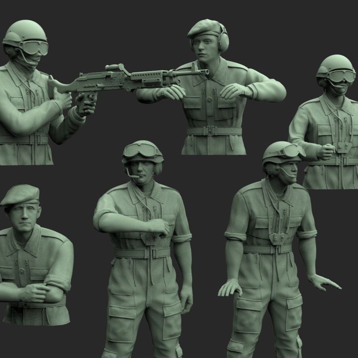 3D Printable Challenger 2 British tank crew by Dmitry Tishchenkov