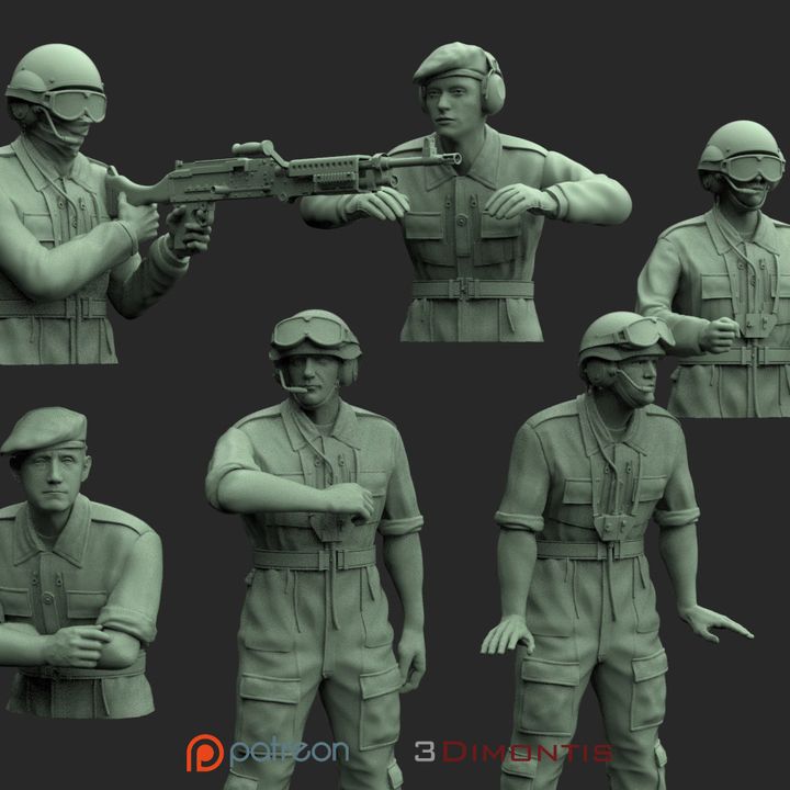 3D Printable Challenger 2 British tank crew by Dmitry Tishchenkov