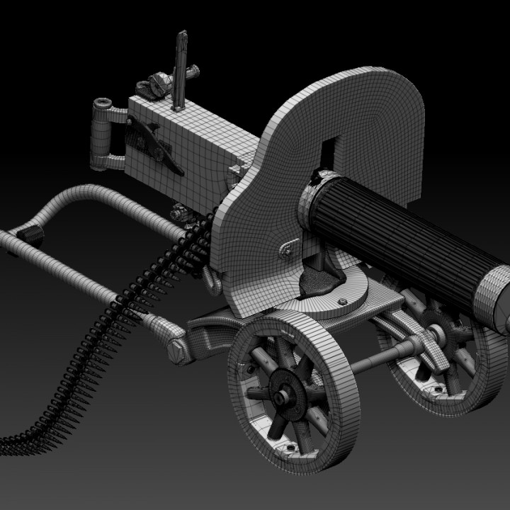 3D Printable Maxim machine gun by Dmitry Tishchenkov