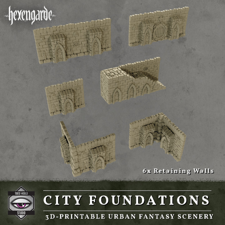 3D Printable City Foundations by Tired World Studio