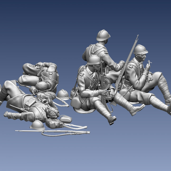 3D Printable French soldier ww2 by 3Dimontis