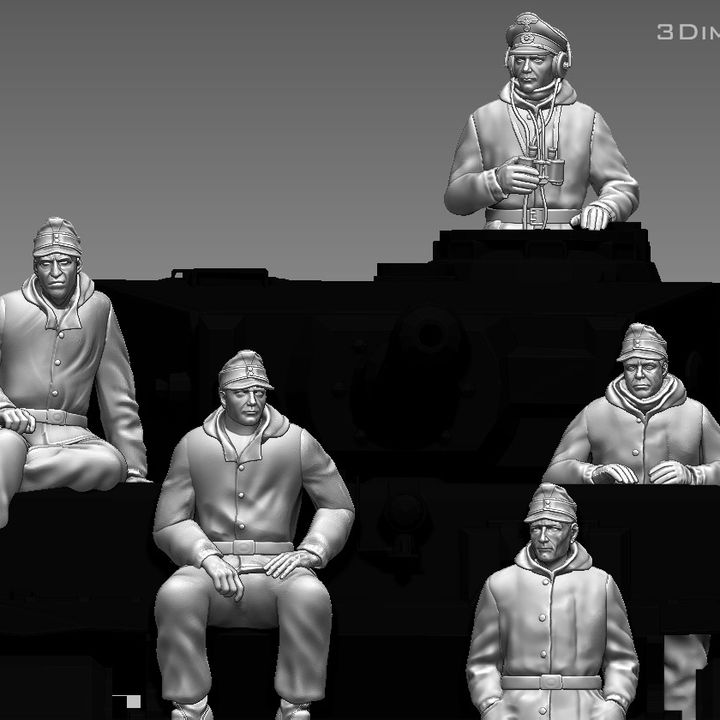 3D Printable german tank crew by Dmitry Tishchenkov