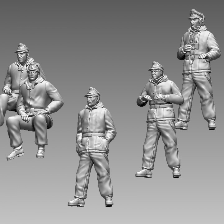 3D Printable german tank crew by Dmitry Tishchenkov