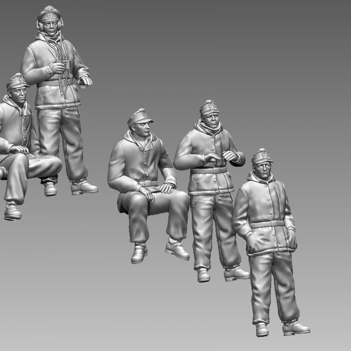 3D Printable german tank crew by Dmitry Tishchenkov